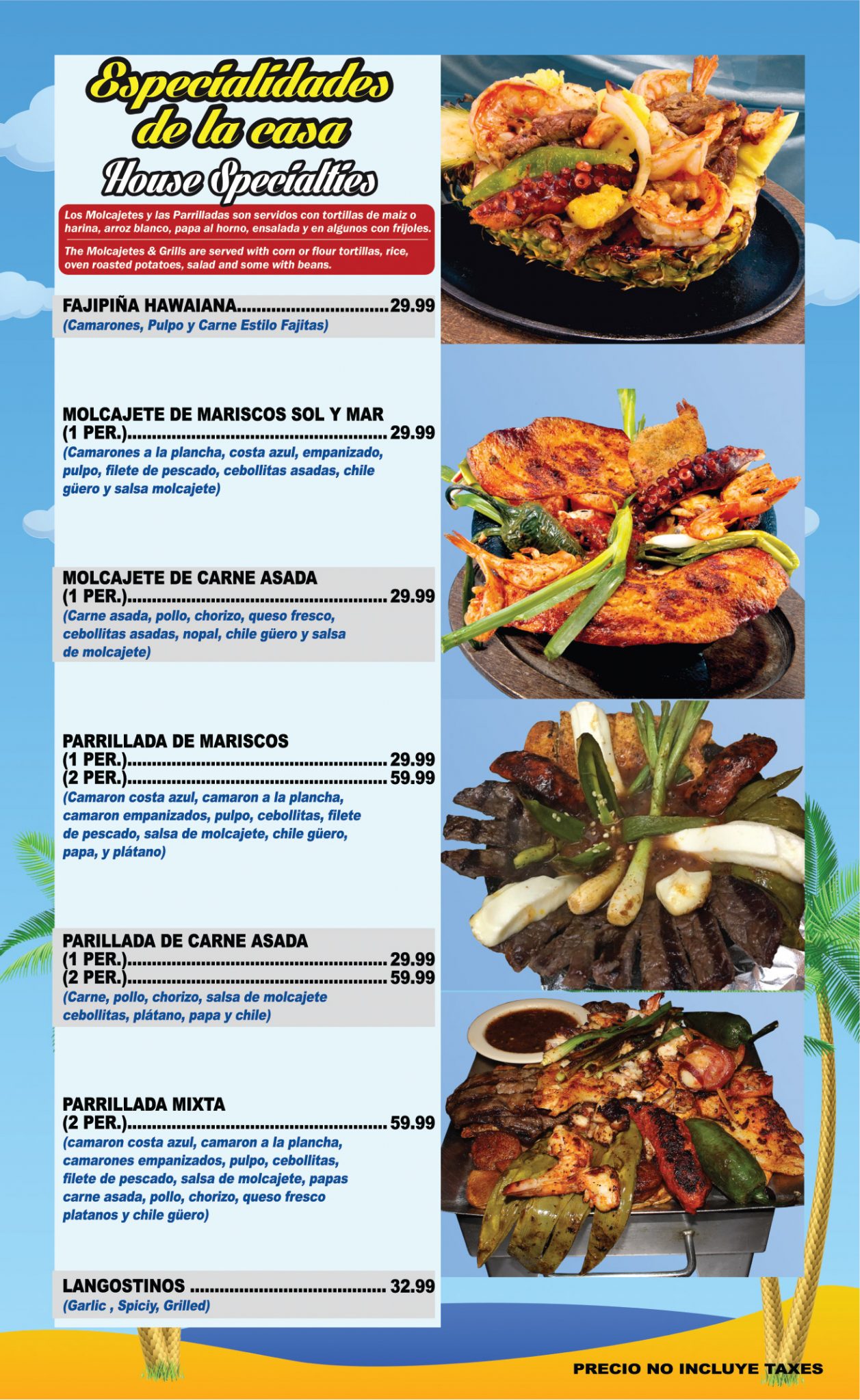 Paramount Menu – Sol y Mar Restaurant